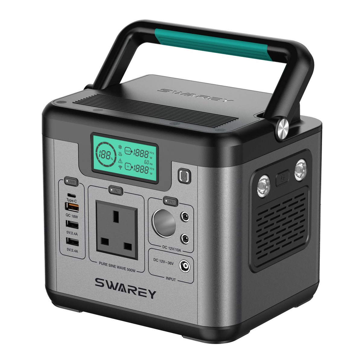 SWAREY 518Wh Power Station Power Solar Generator Backup Emergency Powe ...