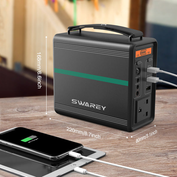 SWAREY 166Wh Portable Power Station Solar Generator Outdoor Generator ...