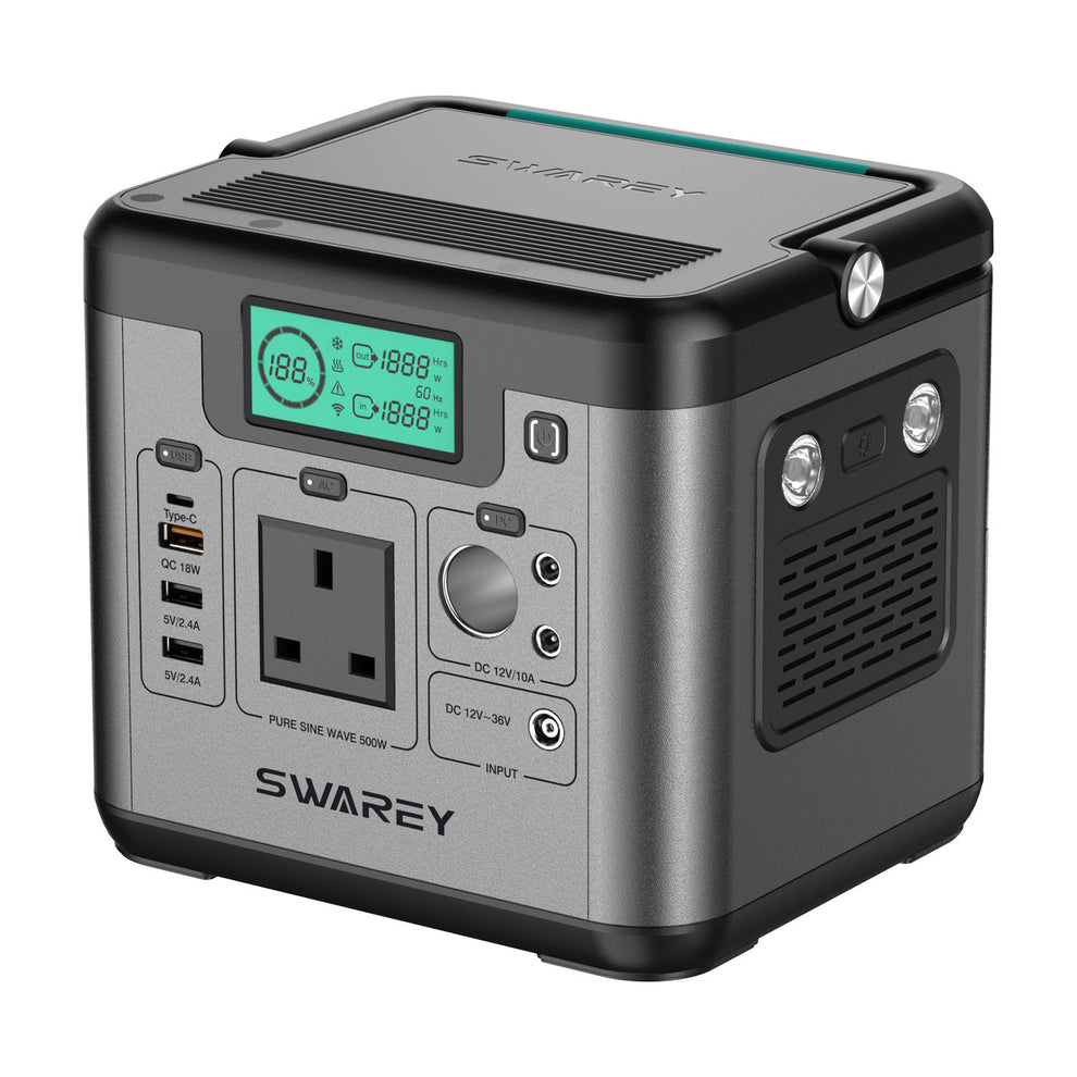 SWAREY 518Wh Power Station Power Solar Generator Backup Emergency Powe ...