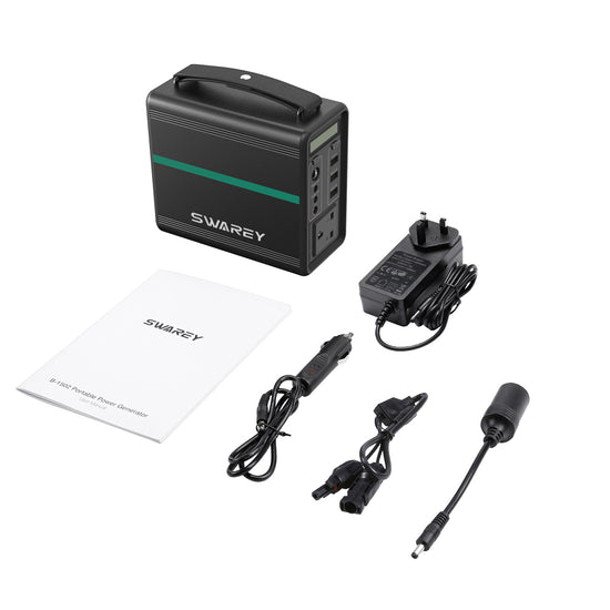 SWAREY 166Wh Portable Power Station Solar Generator Outdoor Generator ...