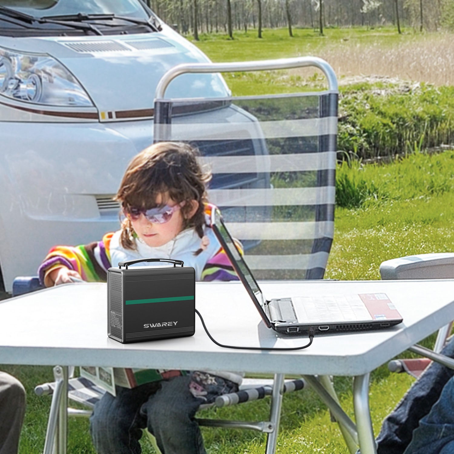 SWAREY 166Wh Portable Power Station Solar Generator Outdoor Generator ...