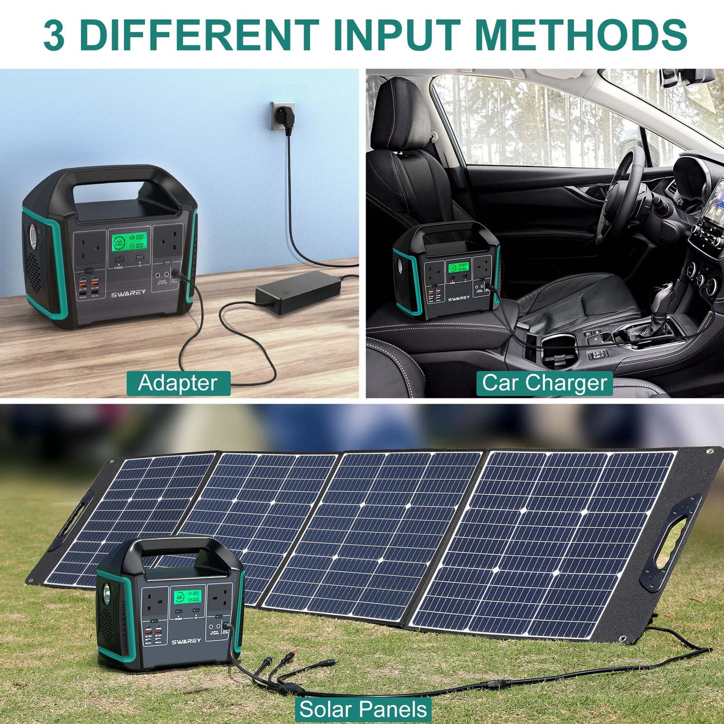 SWAREY Portable Power Station S1000, 725Wh Lithium-ion Battery Solar G ...