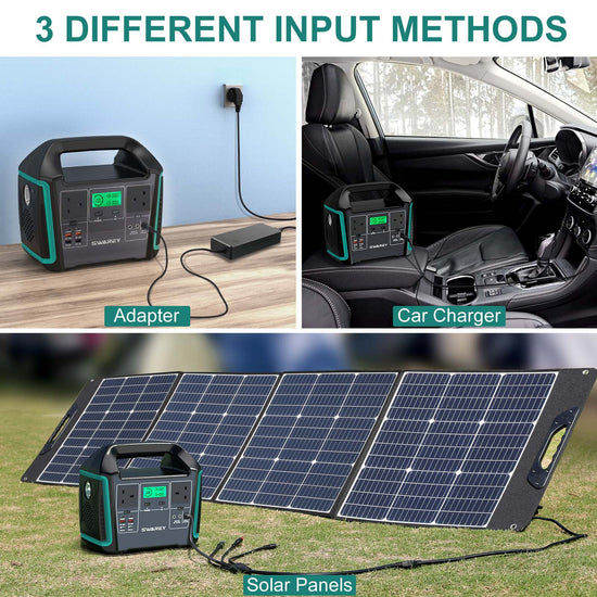 SWAREY Portable Power Station S1000, 725Wh Lithium-ion Battery Solar G ...
